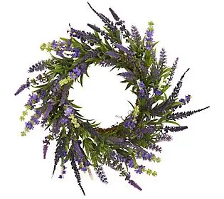 NEARLY NATURAL 18' Lavender Wreath By - One-color