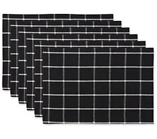DESIGN IMPORTS Set Of 6 Check Placemats - One-color