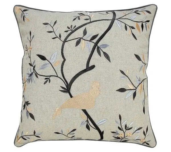 OX BAY TRADING CO. Ox Bay Embroidered Bird Throw Pillow - One-color