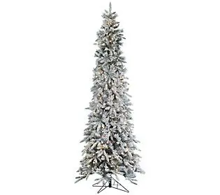 STERLING 9-ft Flocked Pencil Pine With 650 Clear Lights Y Co - One-color