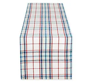 DESIGN IMPORTS 14' X 72' Lighthouse Plaid Table Loth - One-color