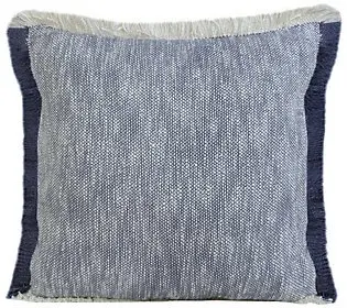 OX BAY TRADING CO. Ox Bay Two-tone Cotton Throw Pillow With Fringe - One-color