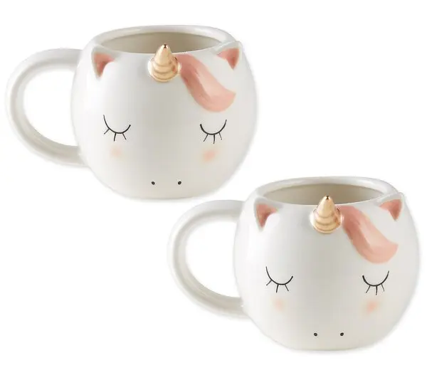 DESIGN IMPORTS Set Of 2 Unicorn Ceramic Mug - One-color