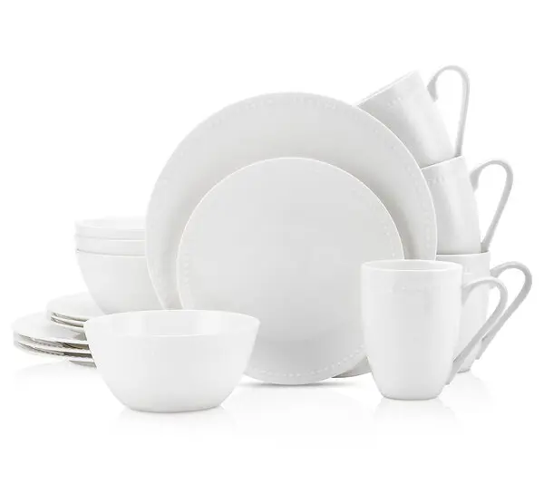 STONE + LAIN Ava 16-piece Round Dot Dinnerware Set - One-color