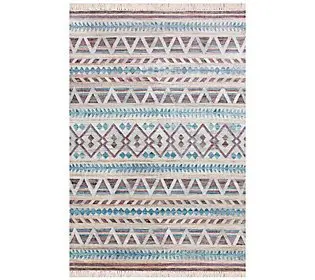 OX BAY TRADING CO. Ox Bay Diamond Handwoven 2'x3' Jute And Cotton Dhurrie Rug - One-color