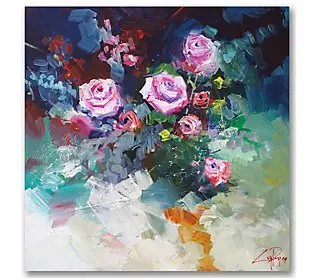 COURTSIDE MARKET Roses 16x16 Canvas Wall Art - One-color