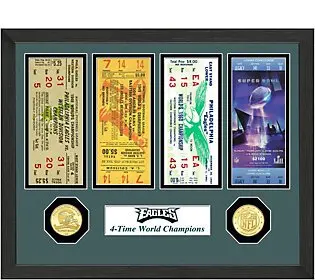 HIGHLAND MINT Philadelphia Eagles 4-time World Champions Tick Et Collection - One-color
