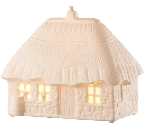 BELLEEK Pottery Thatched Cottage Luminaire - One-color
