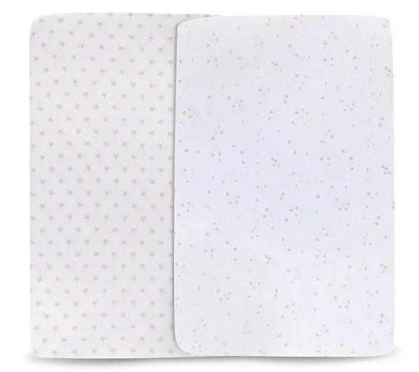 ELY'S & CO. Set Of 2 Pink Soft Jersey Cotton Cr Ib Sheets - One-color