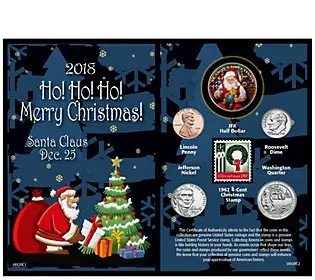 AMERICAN COIN TREASURES 2018 Santa Coin And Sta Mp Card - One-color