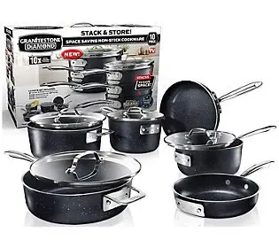 GRANITESTONE Pro 10 Piece Stackmaster Cookware Et - One-color