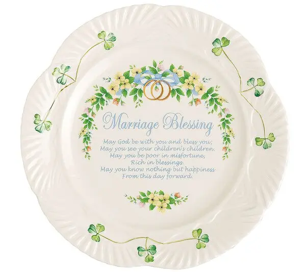 BELLEEK Marriage Blessing Plate - One-color