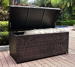 CROSLEY Palm Harbor Outdoor Wicker Storage Bin