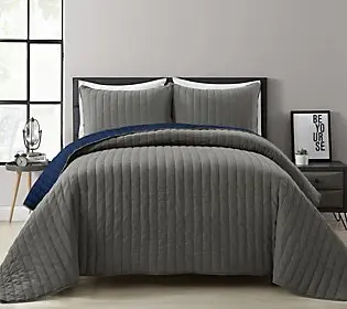 LUSH DECOR Soft Stripe All Season King Quilt/coverlet Set - One-color