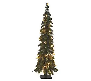 SANTA'S WORKSHOP 4' Prelit Pencil Slim Tree - One-color