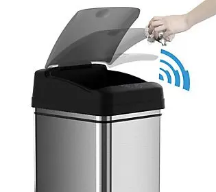 ITOUCHLESS 13-gallon Deodorizer Touchless Trash Can
