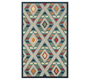 OX BAY TRADING CO. Ox Bay Striped Diamond 3'6' X 5'6' Indoor Outdo Or Area Rug - One-color