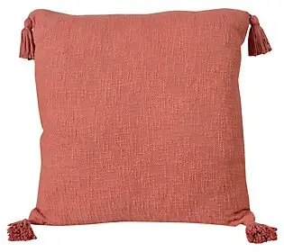 OX BAY TRADING CO. Ox Bay Solid Cotton Throw Pillow With Tassels - One-color