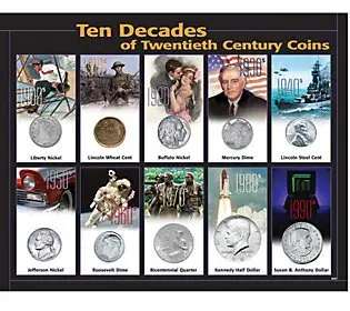 AMERICAN COIN TREASURES 10 Decades 20th Century Coins - One-color