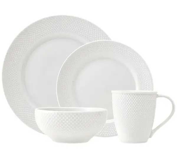 GODINGER Pique Plain 16 Piece Dinnerware Set - One-color