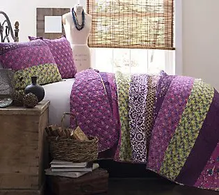 LUSH DECOR Royal Empire 3-piece Plum Quilt King Set Lus H Decor - One-color