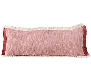 OX BAY TRADING CO. Ox Bay Two-tone Lumbar Pillow With Fringe - One-color
