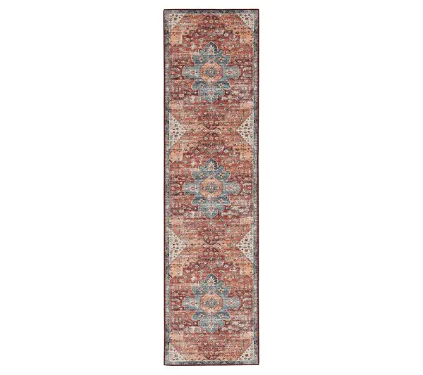 LINON Home Amias 2'x8' Washable Non-slip Decora Tive Runner Rug - One-color