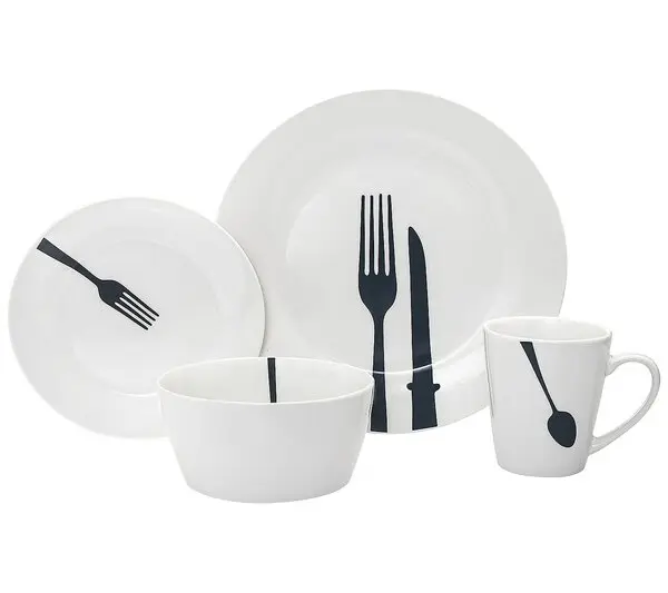 GODINGER Acme Diner 16 Piece Dinnerware Set - One-color