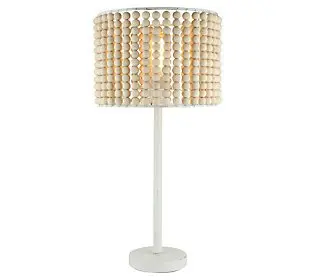 RIVER OF GOODS 25' Eliza Metal & Wood Beaded Ta Ble Lamp - One-color