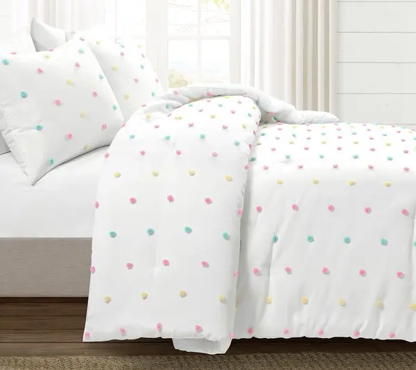 LUSH DECOR Rainbow Tufted Dot Full/queen Set