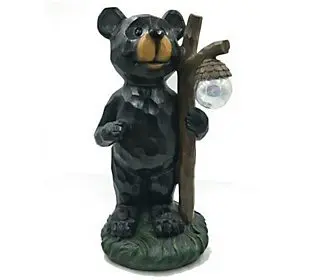 HUNNYKOME Solar Black Bear Garden Statuary By - One-color