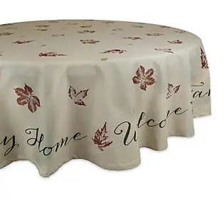 DESIGN IMPORTS Rustic Leaves Printed Tablecloth 70' Round - One-color