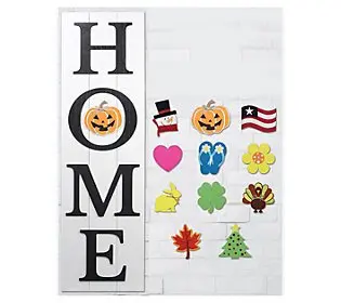 YOUNG'S INC. Young's Wood Home Sign With 11 Seasonal Icons - One-color