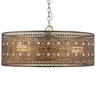 RIVER OF GOODS 23.5'w Bryar Brass And Crystal C Handelier - One-color