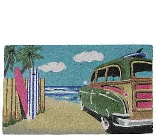 NORTHLIGHT Multicolor Car On Beach Door Mat - One-color