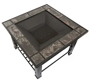 PURE GARDEN 30' Square Fire Pit And Table With Over