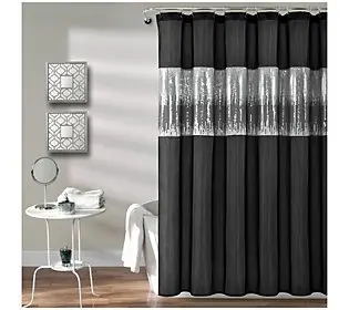 LUSH DECOR Night Sky Shower Curtain By - One-color