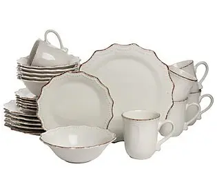 10 STRAWBERRY STREET Oxford 24-piece Dinnerware Set - One-color
