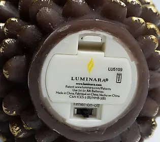 LUMINARA Flameless Pinecone Figural Candle With Remote Control
