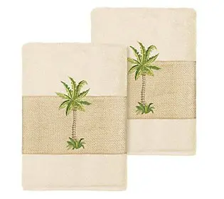 LINUM HOME TEXTILES Colton 2pc Embellished Wash Cloth Set - One-color