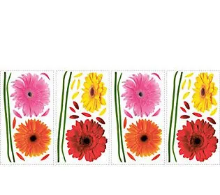 ROOMMATES Small Gerber Daisies Peel & Stick Wal L Decals - One-color