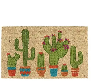 DESIGN IMPORTS Cactus Natural Coir Doormat With Nonslip Back - One-color