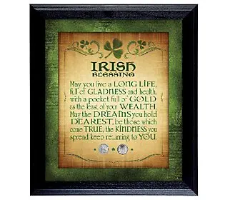 AMERICAN COIN TREASURES Irish Blessing With Two Three-pence Wall Frame - One-color