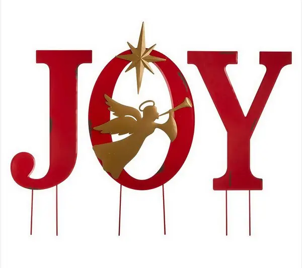 GLITZHOME Joy Angel Playing Horn Yard Stake Or All Hanging - One-color