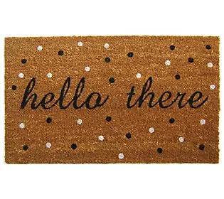 GEO CRAFTS Hello There Coir Doormat With Pvc Backing