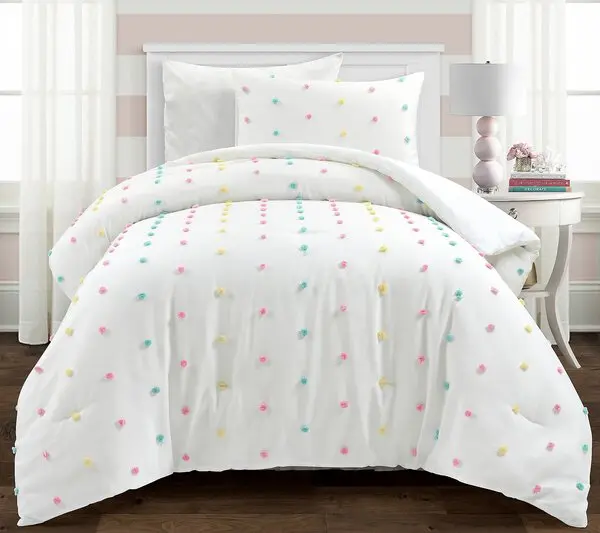 LUSH DECOR Rainbow Tufted Dot Tw/twxl Set - One-color