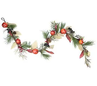 NORTHLIGHT 6' X 10' Harvest Mixed Berry Pine An Nut Garland - One-color