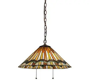 MEYDA Tiffany-style Prairie Delta Pendant Lamp - One-color