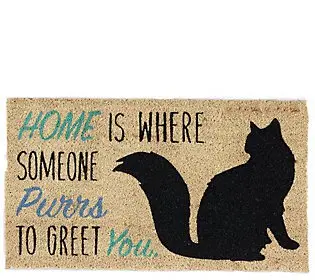 DESIGN IMPORTS Cat Home Natural Coir Doormat With Nonslip Back
