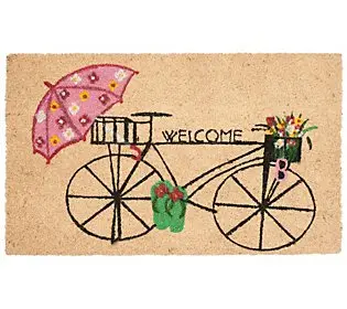 NATURE MATS BY GEO Bicycle Welcome Coir Doormat With Pvc Backing - One-color